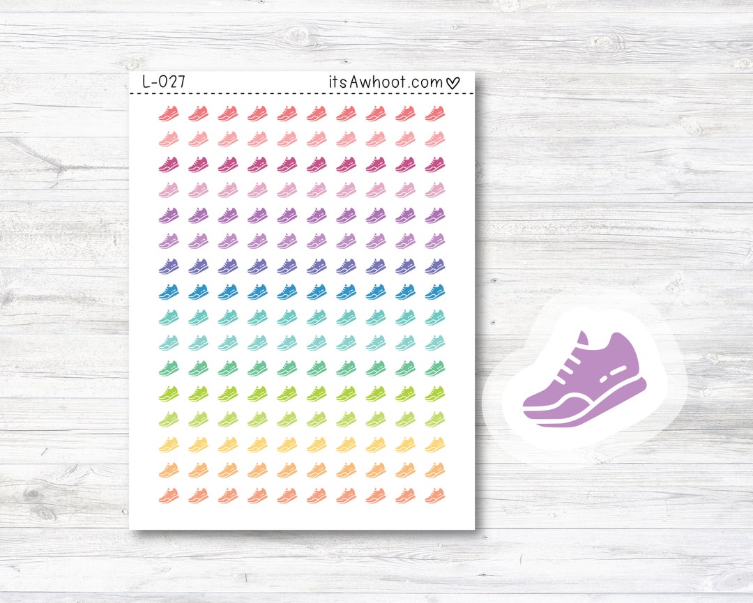 Running Shoe Stickers - SMALL DECO SHEET Mini .25" Tall (L027) - Etsy