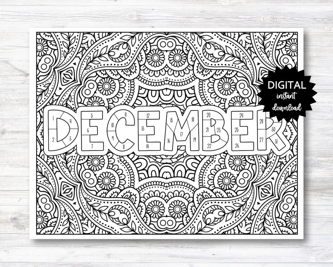 December Habit Tracker Coloring Sheet Printable, Month Habit Tracker ...