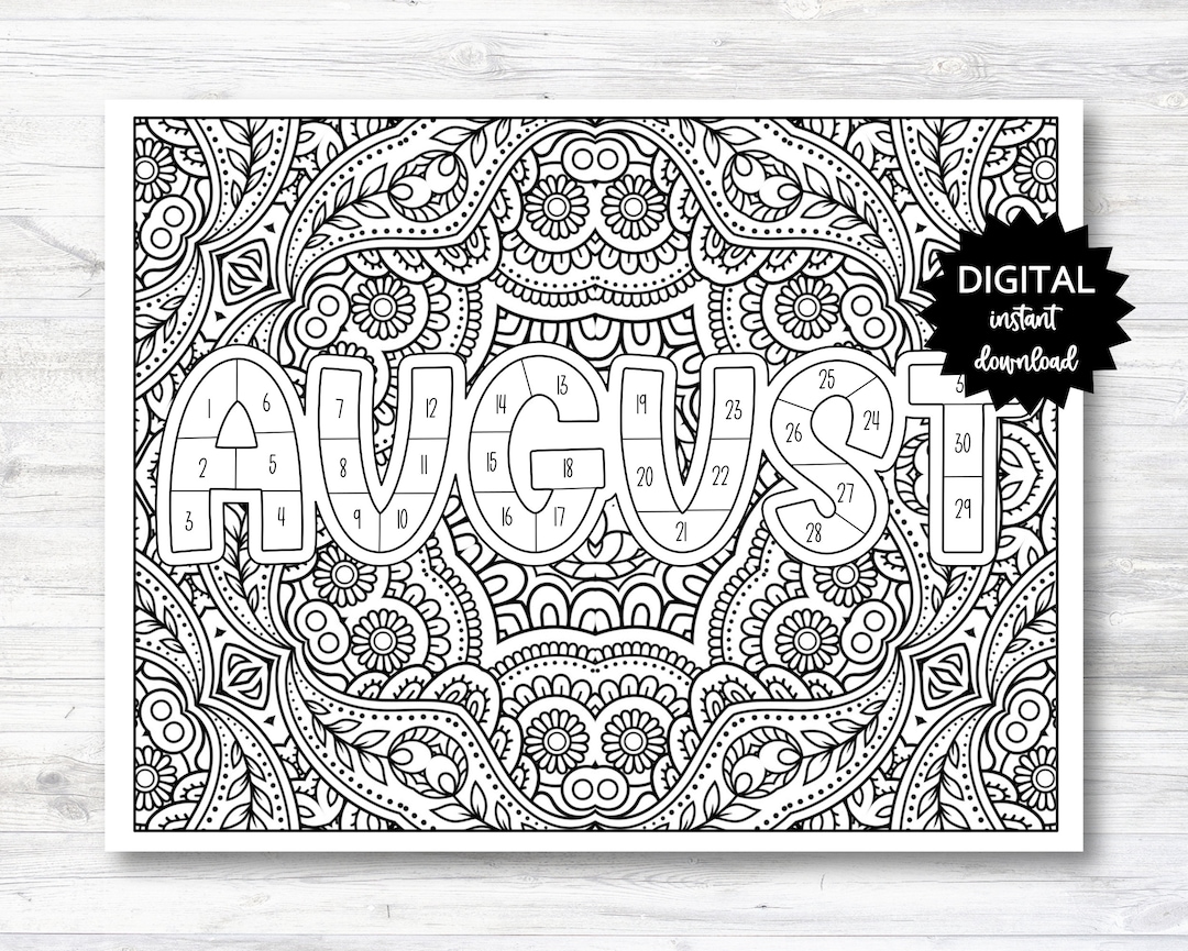August Habit Tracker Coloring Sheet Printable, Month Habit Tracker ...