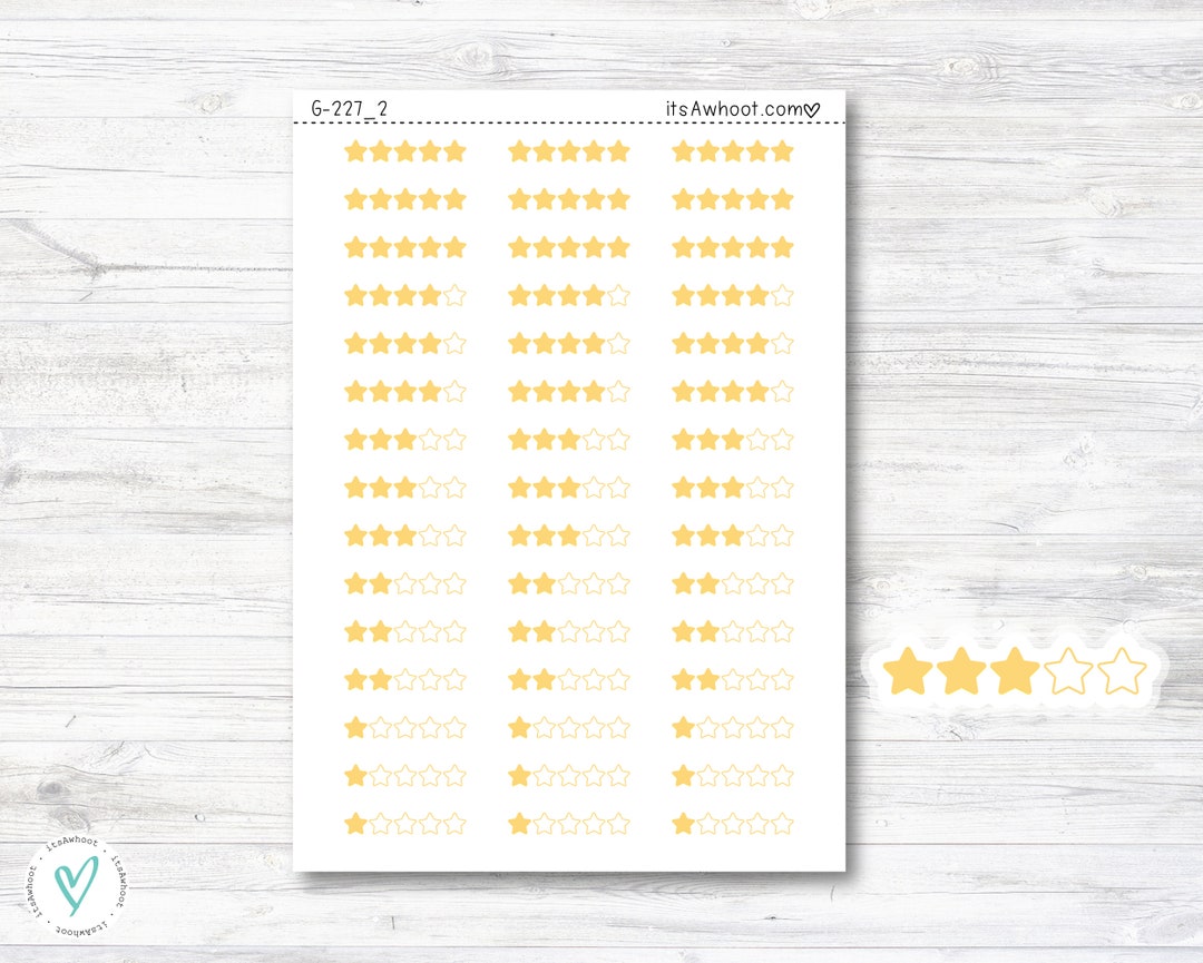 Star Rating Sticker, Pre-filled Star Rating Icon Planner Sticker (G227_2) - Etsy