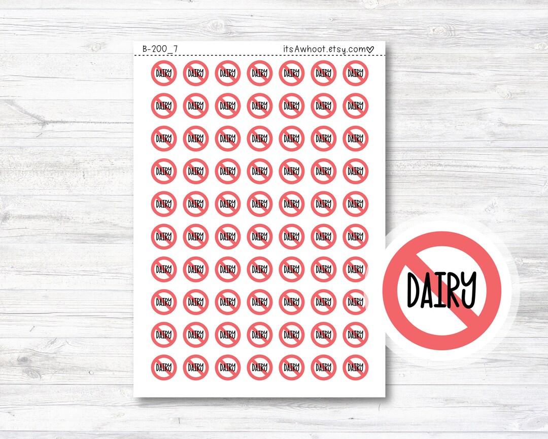 No Dairy Planner Stickers, No Dairy Sticker (B200_7) - Etsy