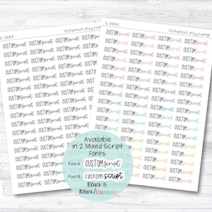 Personalized Mixed Script Planner Stickers With Your Custom Text (G268 ...
