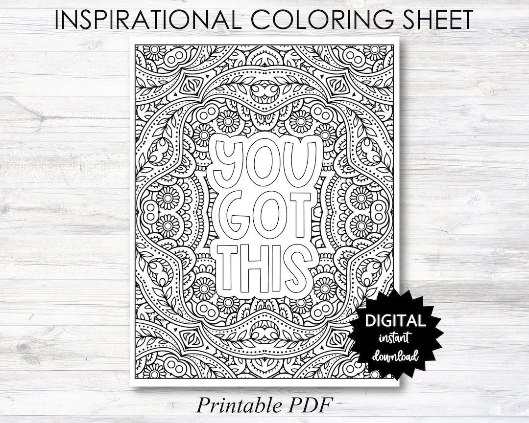 You Got This Printable, You Got This Coloring Sheet, Inspirational ...