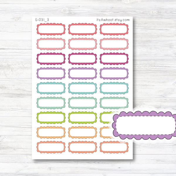 Scalloped Labels - Etsy