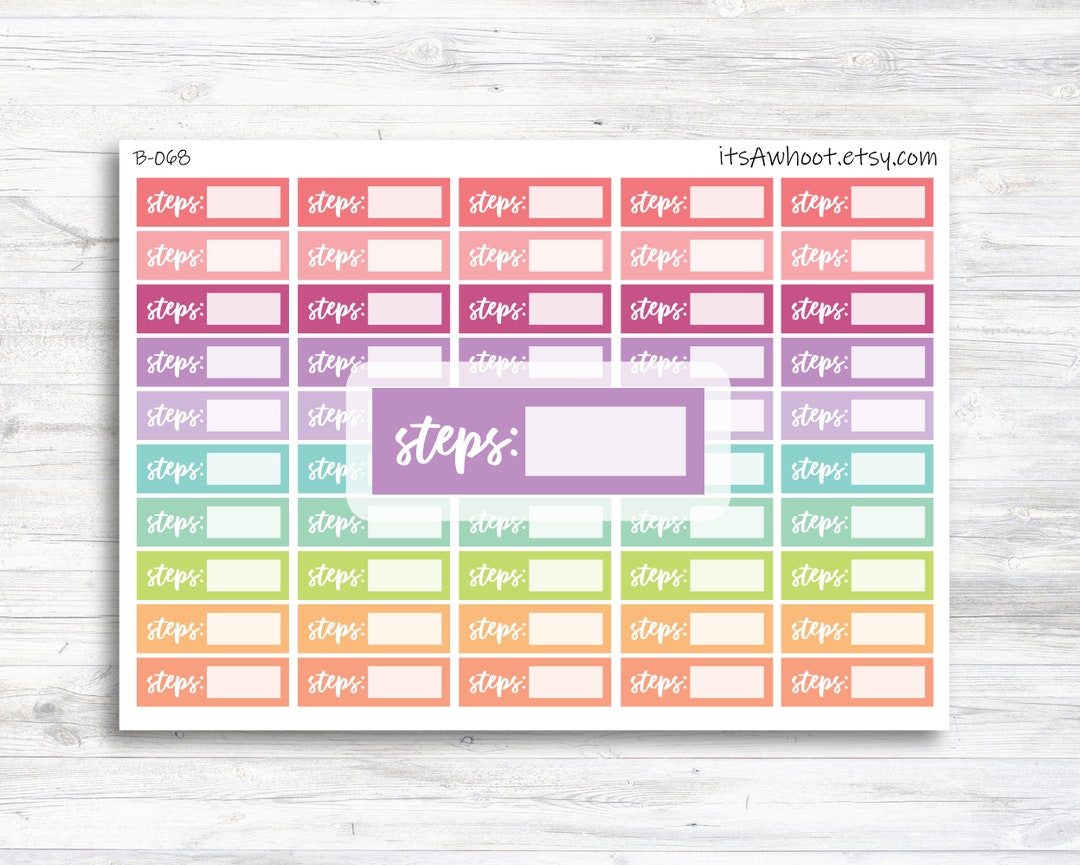Steps Stickers - Small Labels (B068) - Etsy
