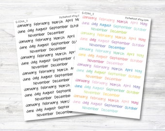 Month Script Planner Stickers G024B - Etsy