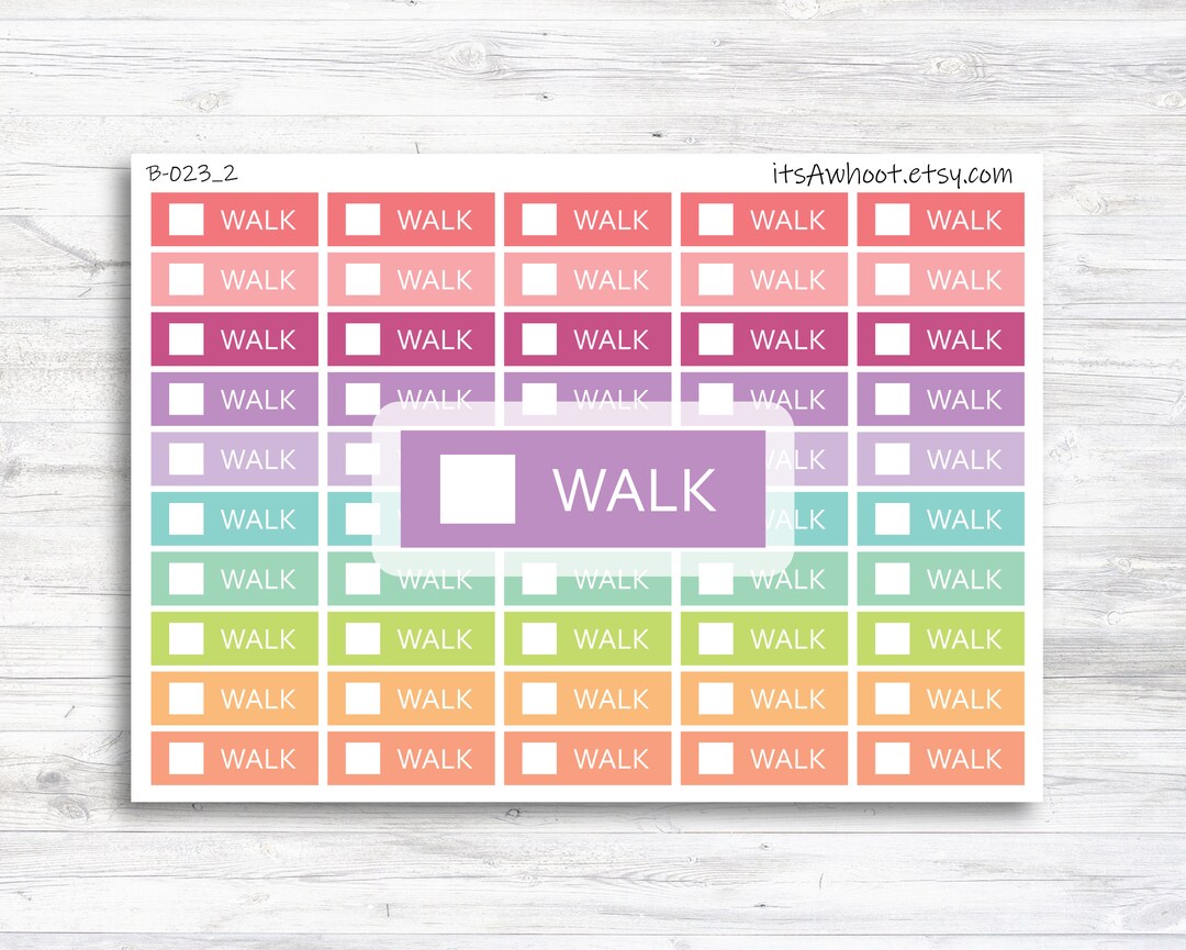 Walk Check off Tracker Stickers - Small Label (B023_2) - Etsy