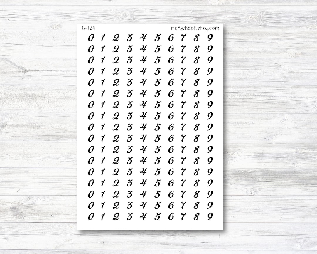 Number Stickers, Number Planner Stickers, 0-9 Number Stickers - .3 ...