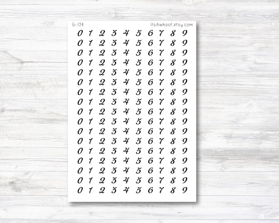 Number Stickers Number Planner Stickers 0-9 Number Stickers | Etsy