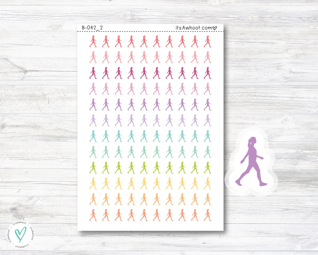 Walking Planner Stickers, Walking Icon Stickers (B042_2) - Etsy