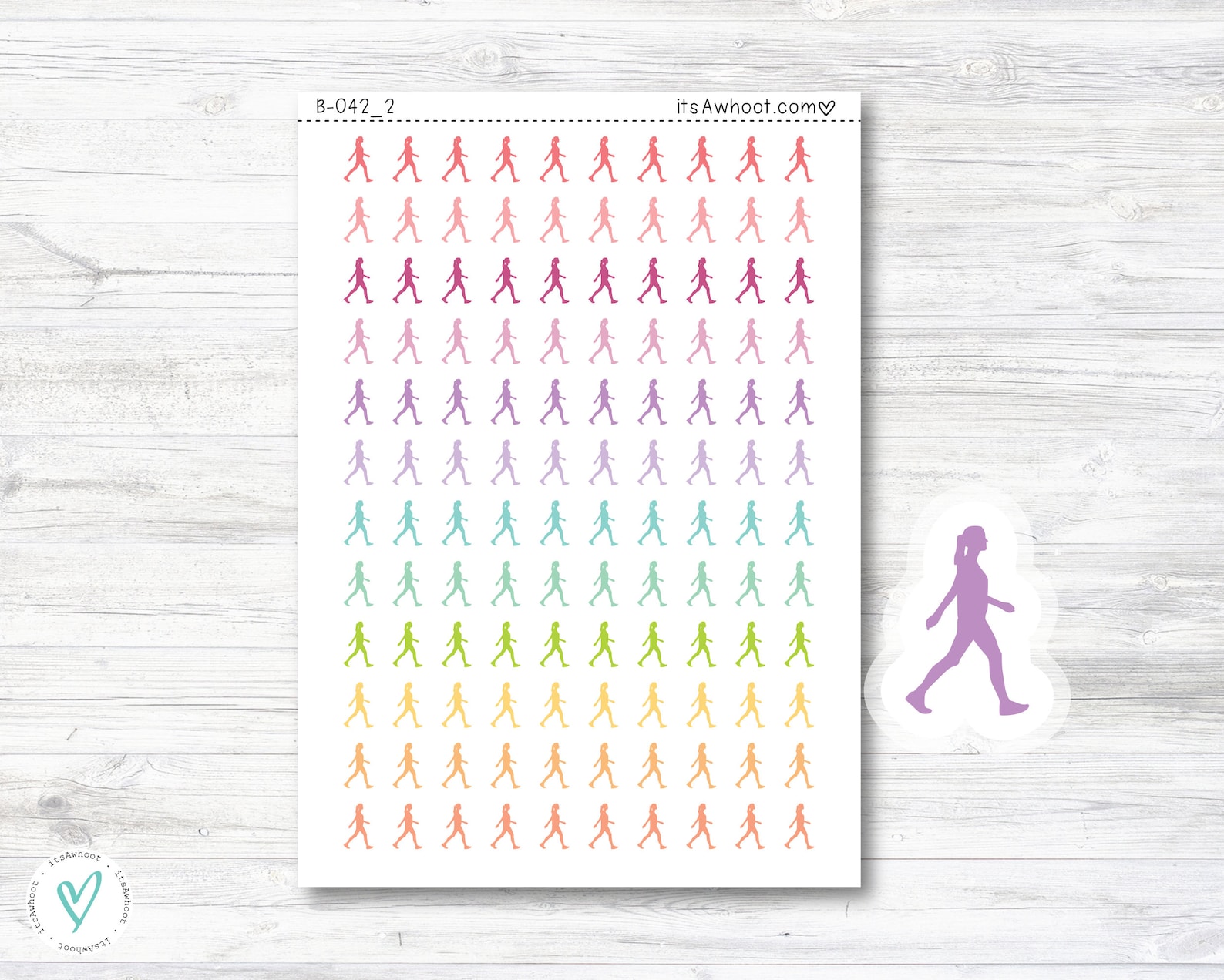 Walking Planner Stickers, Walking Icon Stickers (B042_2) - Etsy
