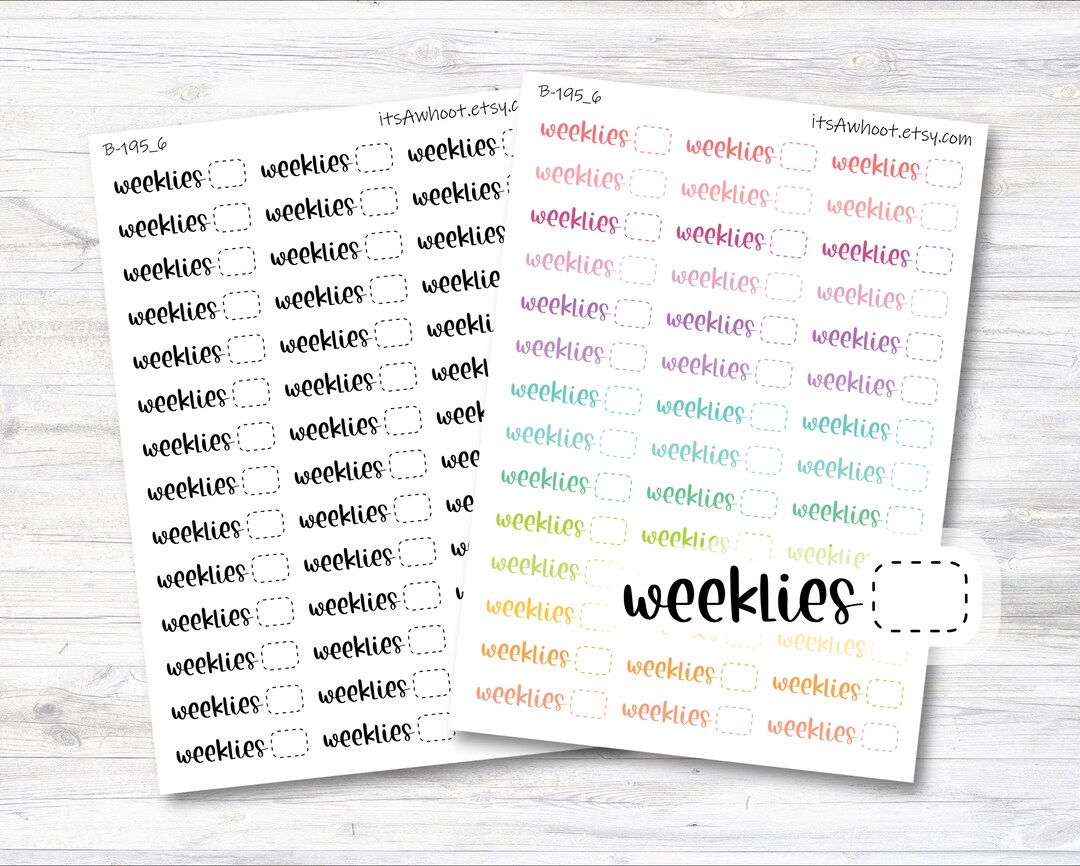 Weeklies Stickers, Weeklies Script Planner Stickers, Weekly Points ...