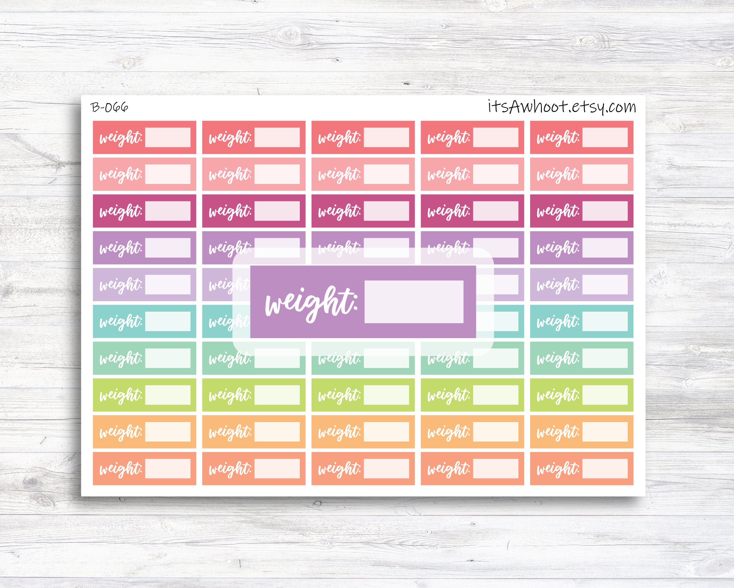 Daily Weight Stickers Weight Watchers Weekly Planner Add-Ons | Etsy