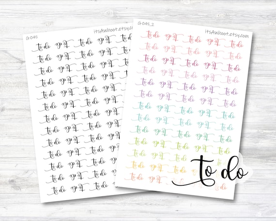 To Do Script Planner Stickers G045 | Etsy