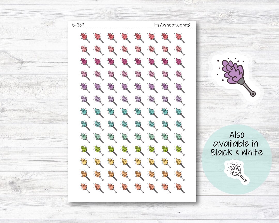 Duster Icon Stickers, Dusting Planner Stickers, Cleaning Sticker ...
