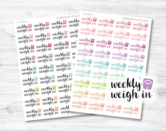 WEIGH IN With Scale Icon Quarter Box Label Planner Stickers - Etsy