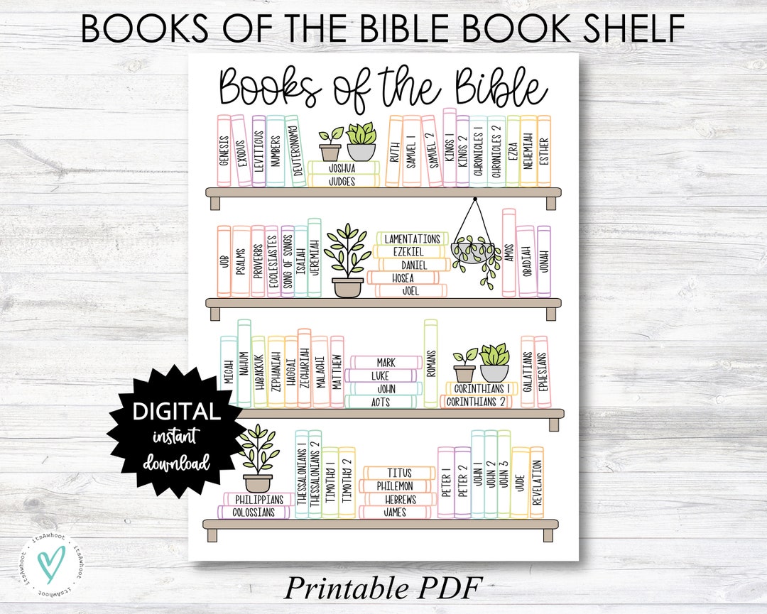 Books of the Bible BOOK SHELF Tracker, Bible Books Coloring Page ...