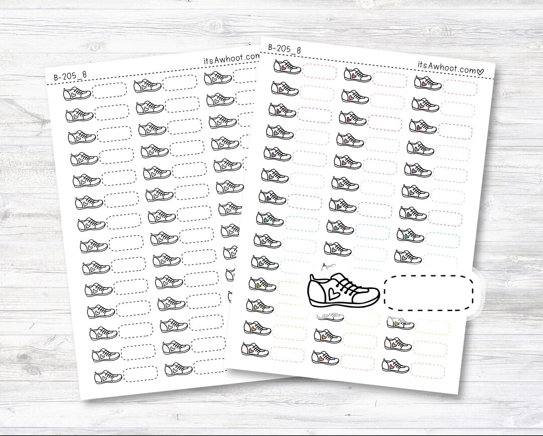 Steps Stickers, Steps With Shoe Icon Planner Stickers, Step Tracking ...