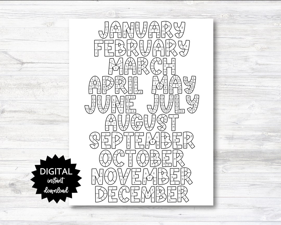 Habit Tracker Coloring Sheet Printable, Month Habit Tracker Coloring ...