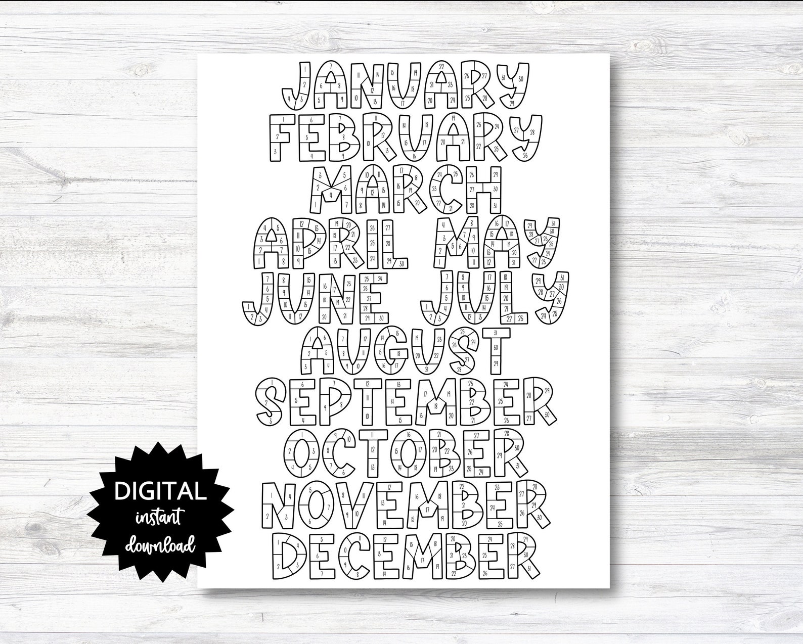 Habit Tracker Coloring Sheet Printable Month Habit Tracker - Etsy