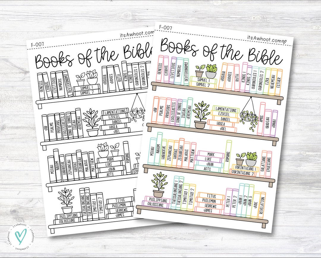Books of the Bible BOOK SHELF Tracker Dashboard Sticker (F007) - Etsy