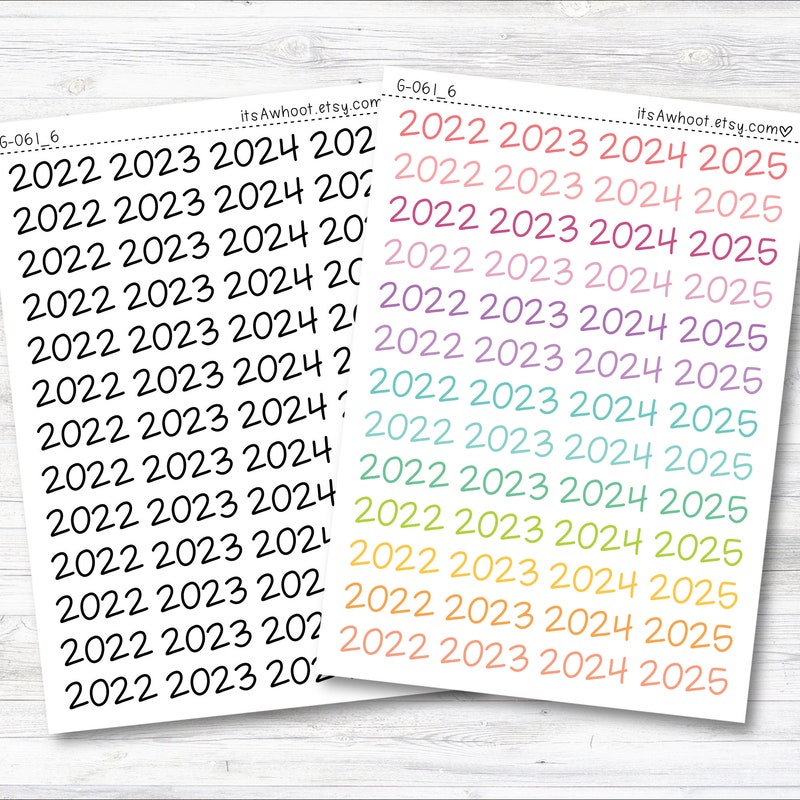 Year Stickers 2025 - Etsy