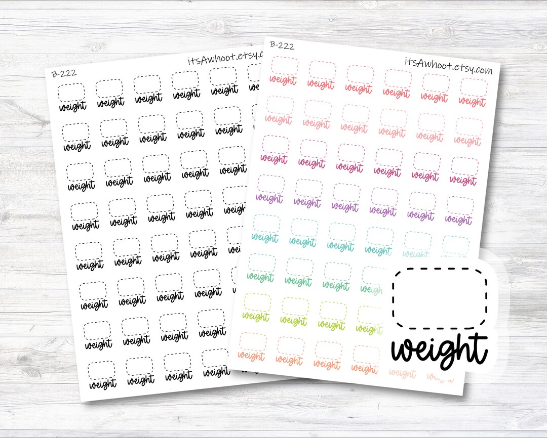 Weight Stickers, Weight Script Stickers, Weight Planner Stickers (B222 ...