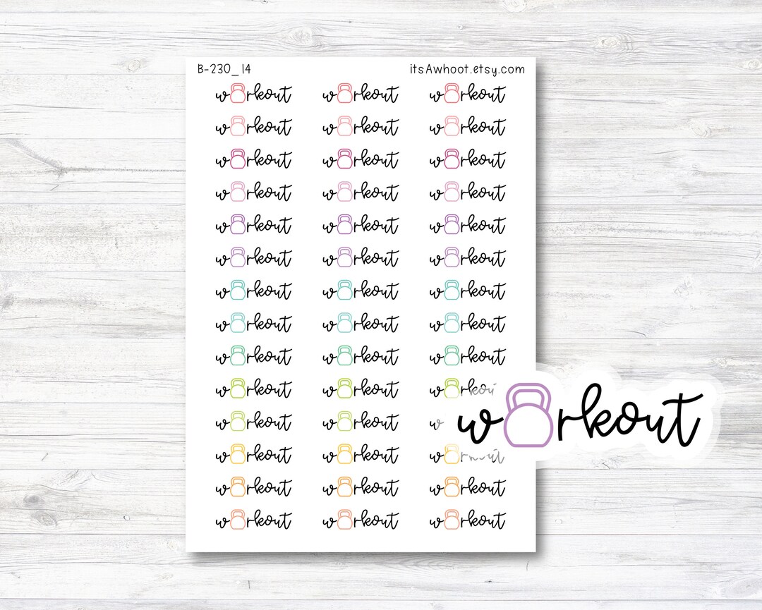 Workout Script Stickers, Workout Planner Stickers, Workout With ...