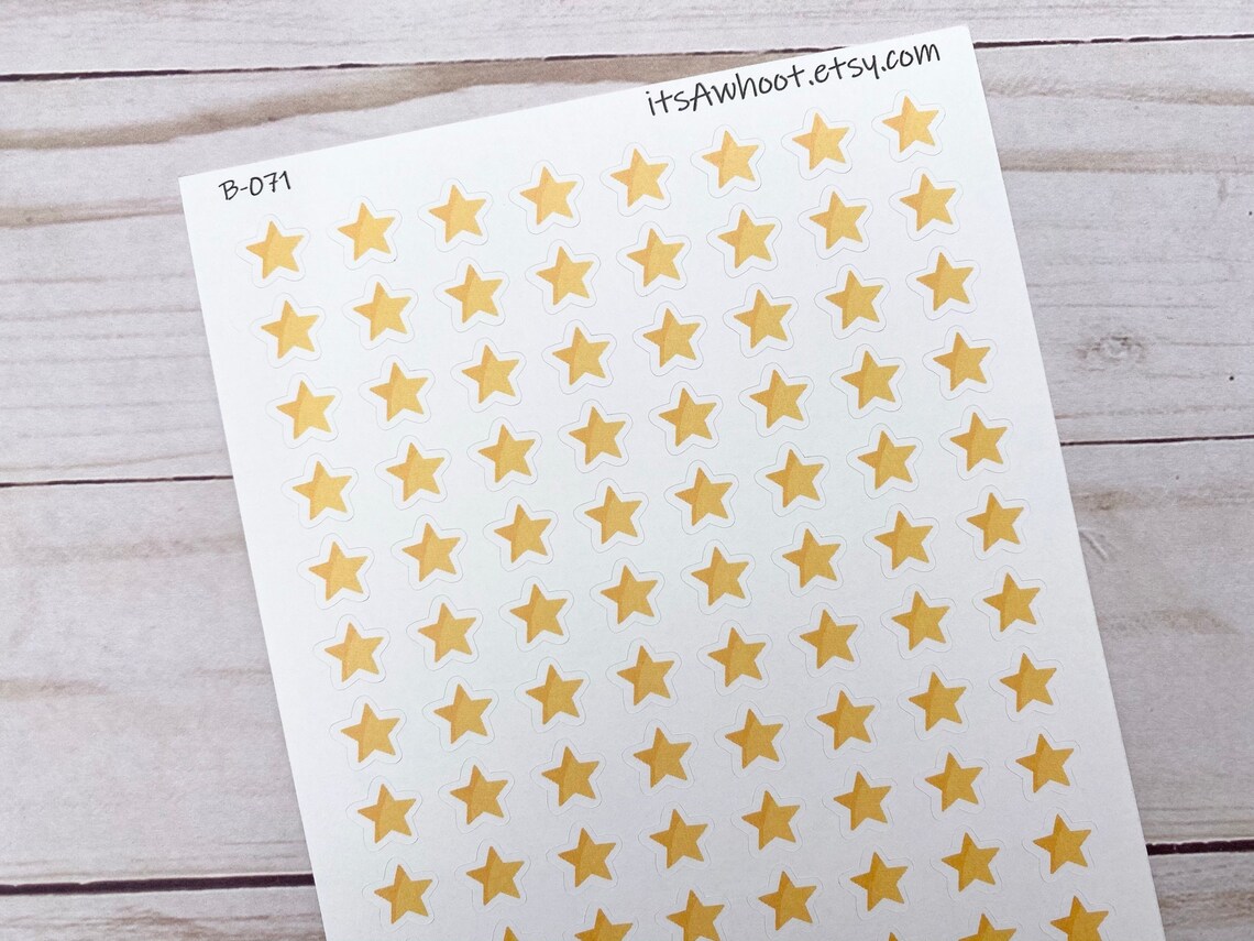 Star Planner Stickers Yellow B071 | Etsy