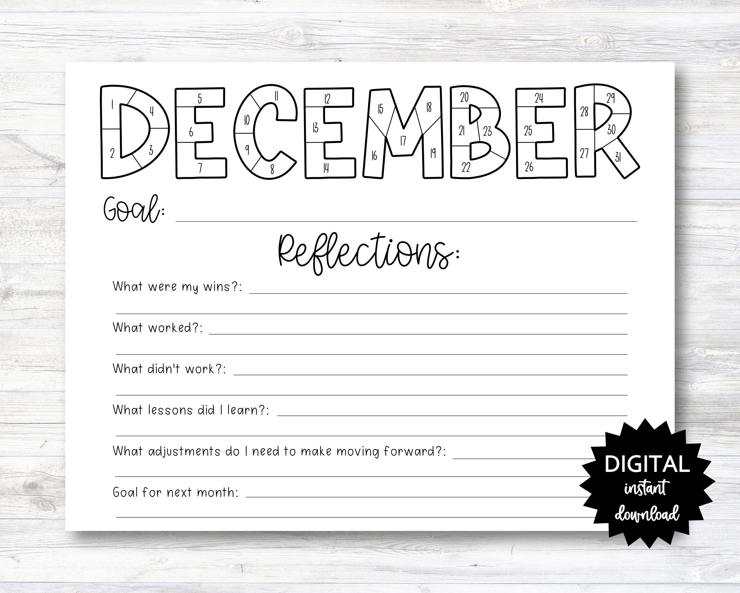December Habit Tracker Coloring Sheet Printable, Month Habit Tracker ...