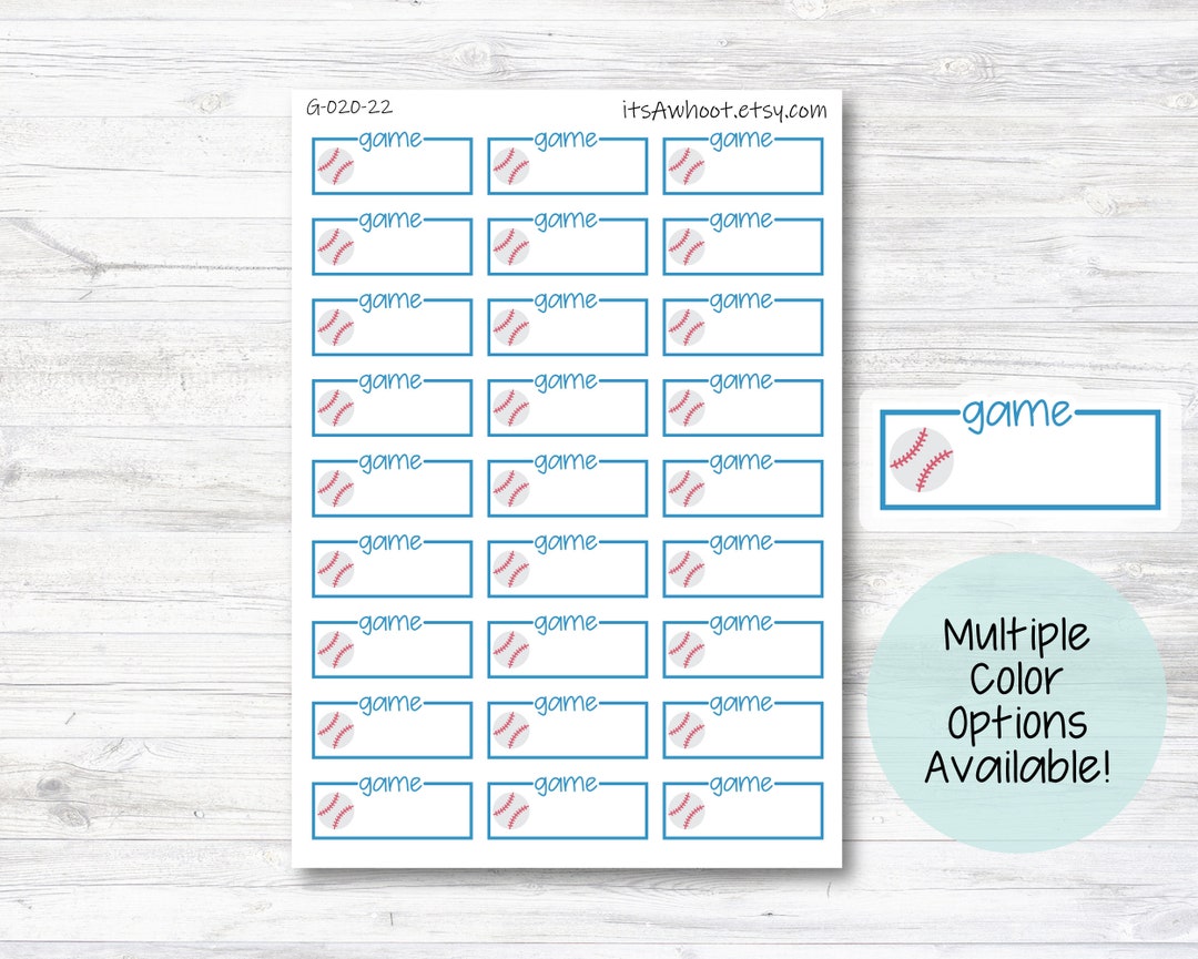 Baseball Game Script Box Label Planner Stickers (G020) - Etsy