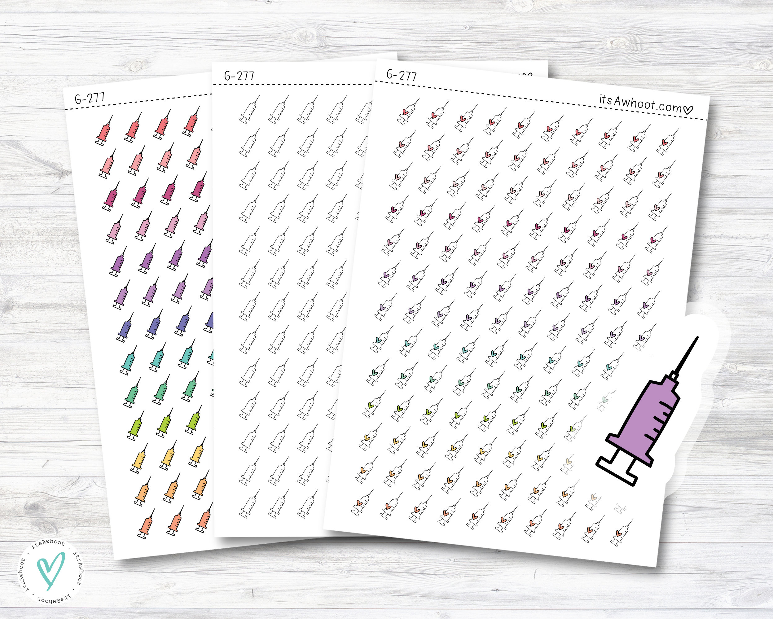Shot / Syringe Stickers Doodle Planner Stickers (G277) - Etsy