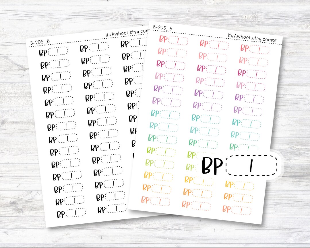 Blood Pressure Stickers, Blood Pressure Script Planner Stickers, Blood ...