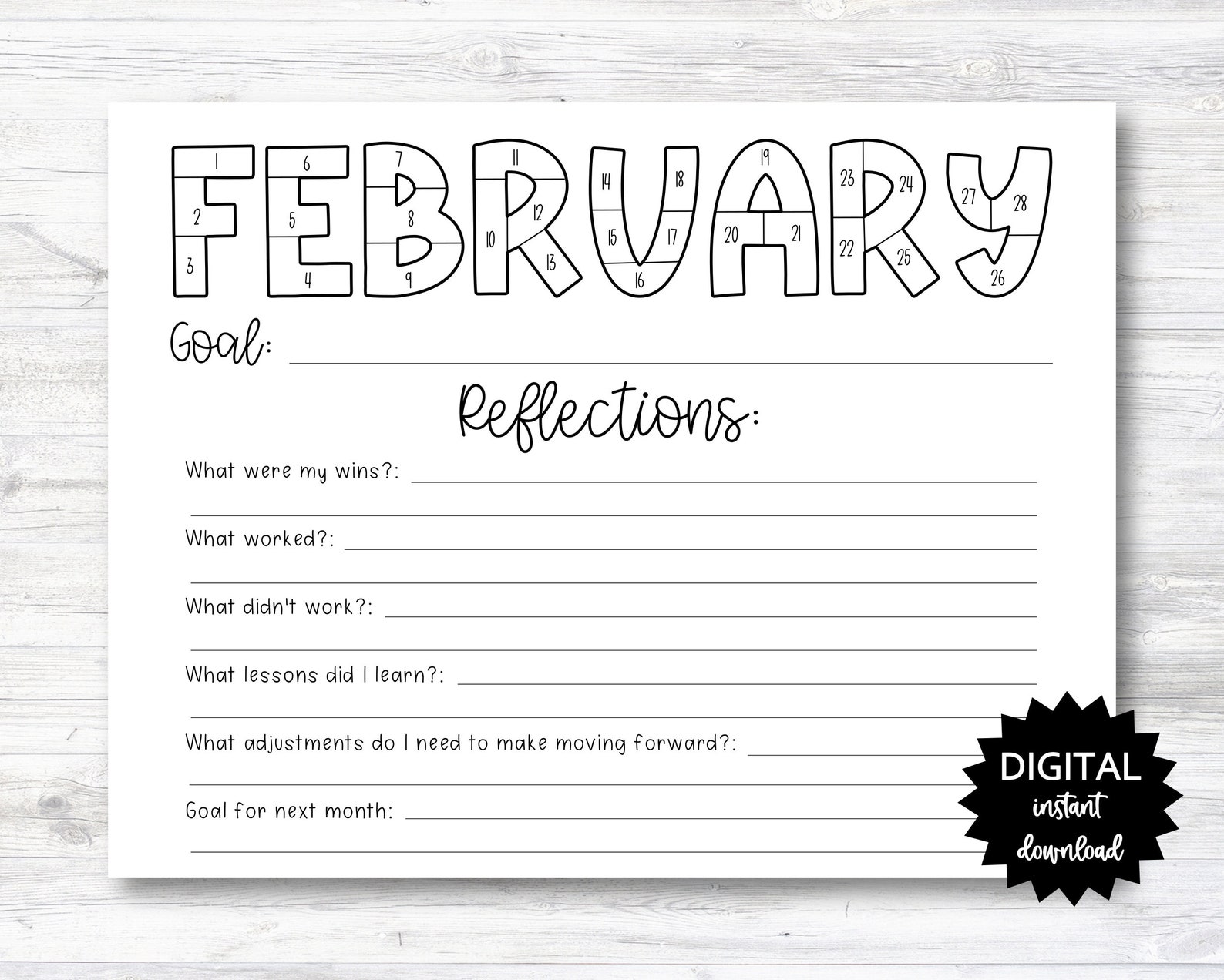 February Habit Tracker Coloring Sheet Printable, Month Habit Tracker ...