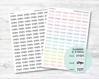 Steps Stickers Steps Script Planner Stickers Step Tracking - Etsy