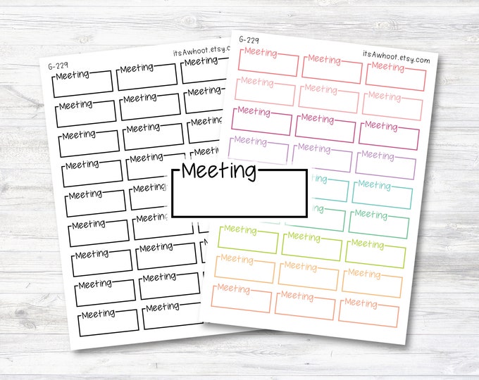NEW! - Meeting - Time Block Stickers - Planner Stickers - Emily Ley ...