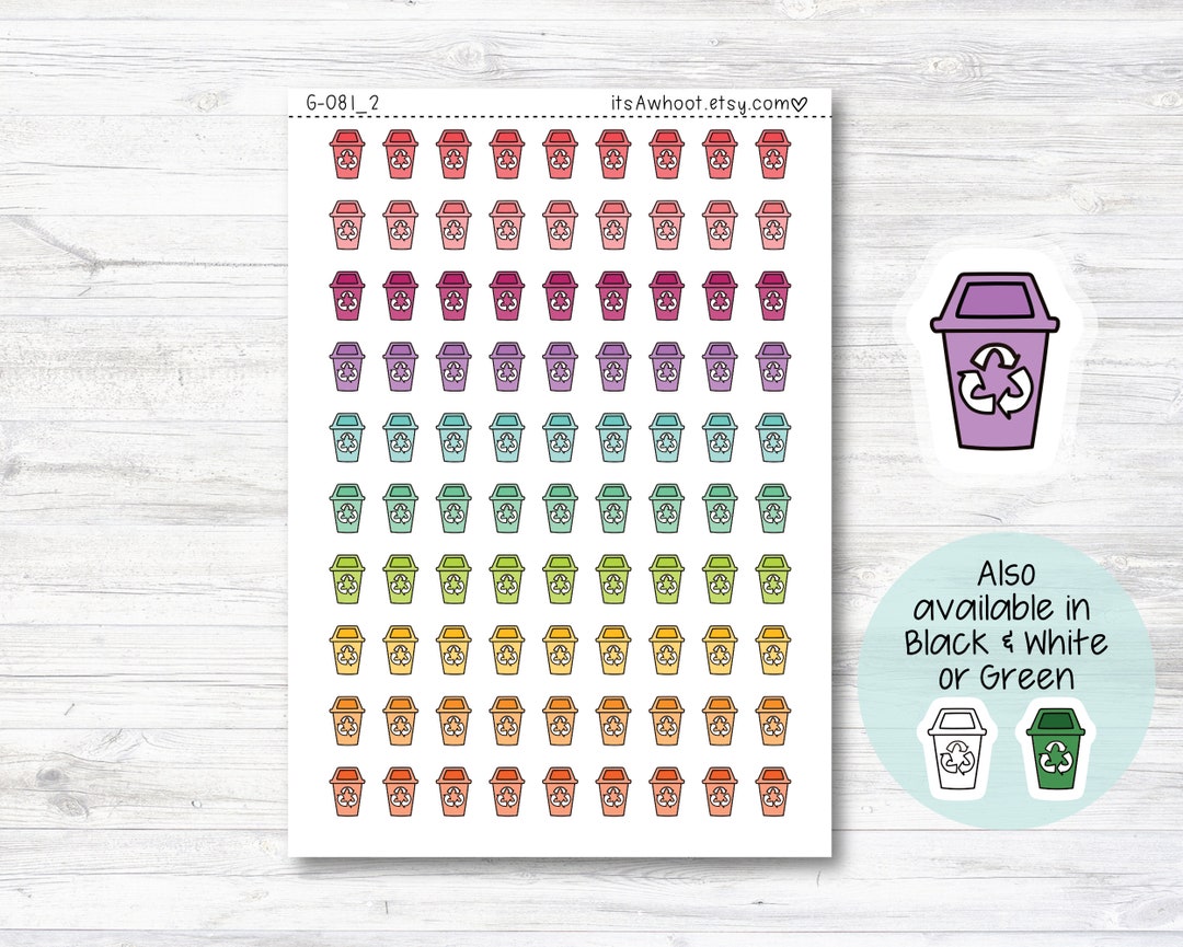 Recycle Stickers, Recycle Icon Planner Stickers, Doodle Recycle ...