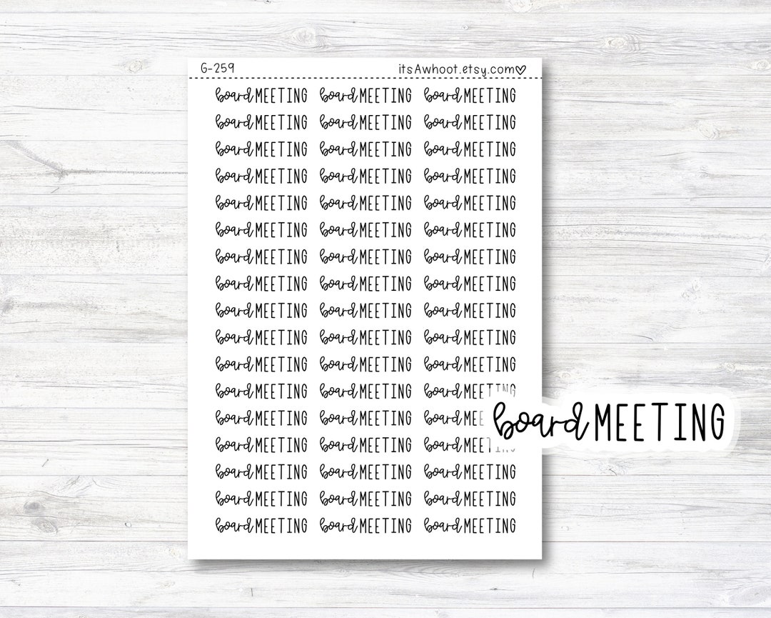 BOARD MEETING Stickers, Board Meeting Script Planner Stickers, Board ...