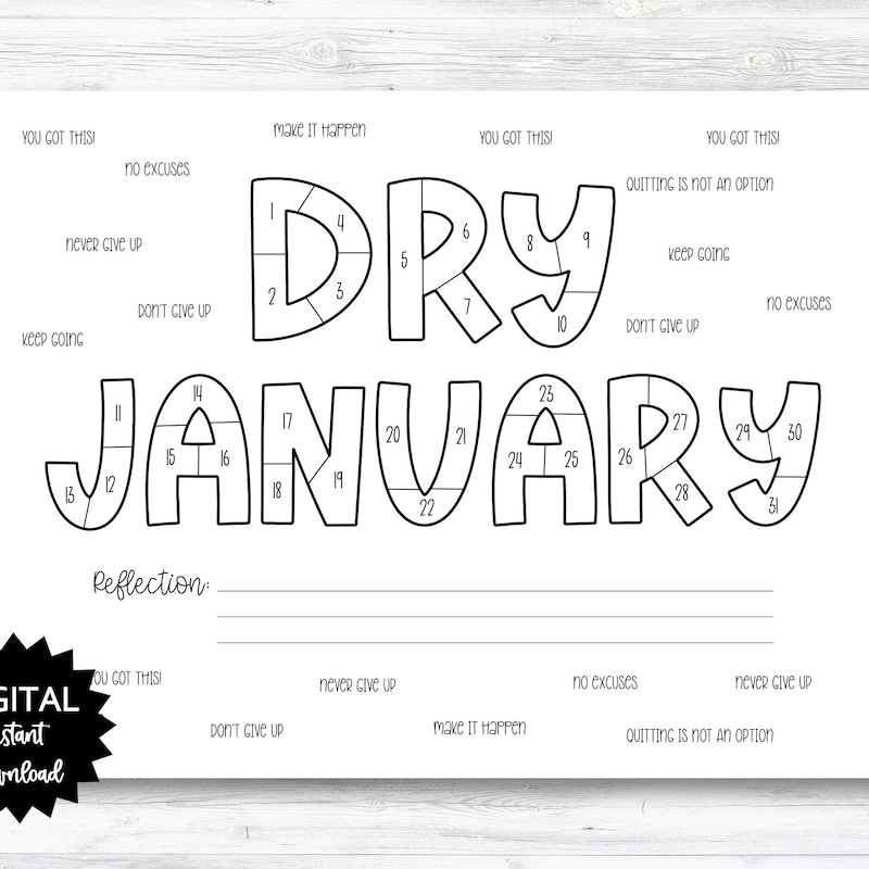January Challenge Sheet - Etsy