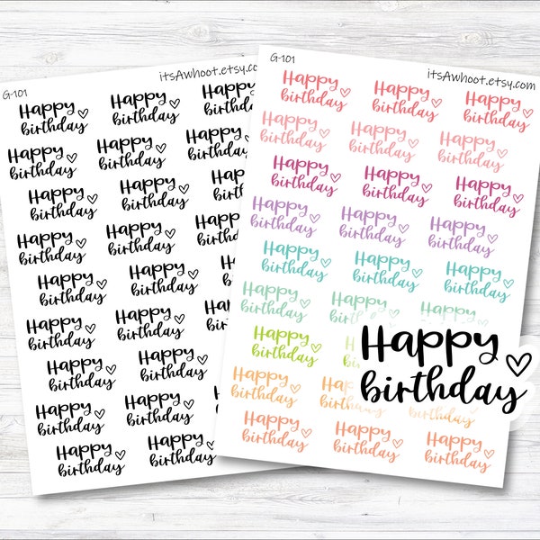 Birthday Planner Stickers - Etsy