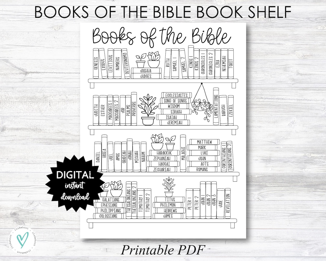 Books of the CATHOLIC Bible Book Shelf Tracker, Bible Books Coloring ...