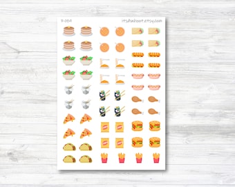 Meal Plan Stickers, Meal Plan Planner Stickers With Checkbox B152 - Etsy