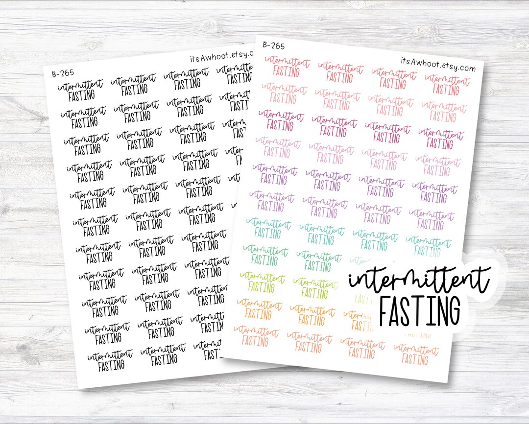 Intermittent Fasting Mixed Script Stickers, Intermittent Fasting Mixed ...