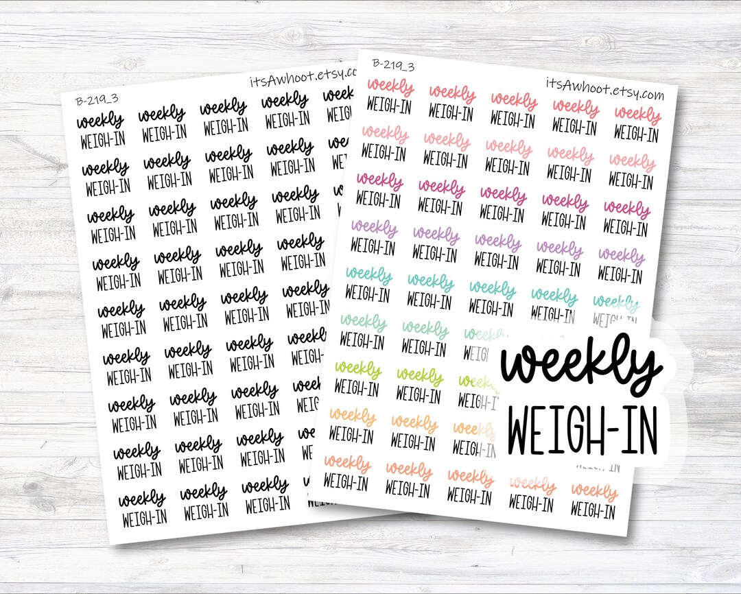 Weekly Weigh-in Planner Sticker, Weekly Weigh in Sticker (B219_3) - Etsy