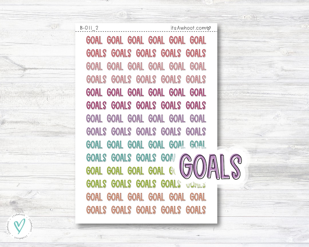 Goal Stickers, Goals Script Planner Stickers (B011_2) - Etsy