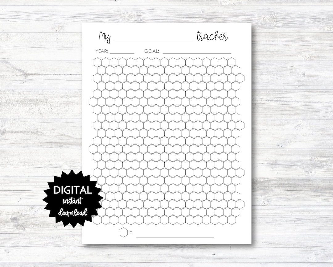 Year Hexagon Habit Tracker Printable, Year Habit Tracker, 365 Days to ...