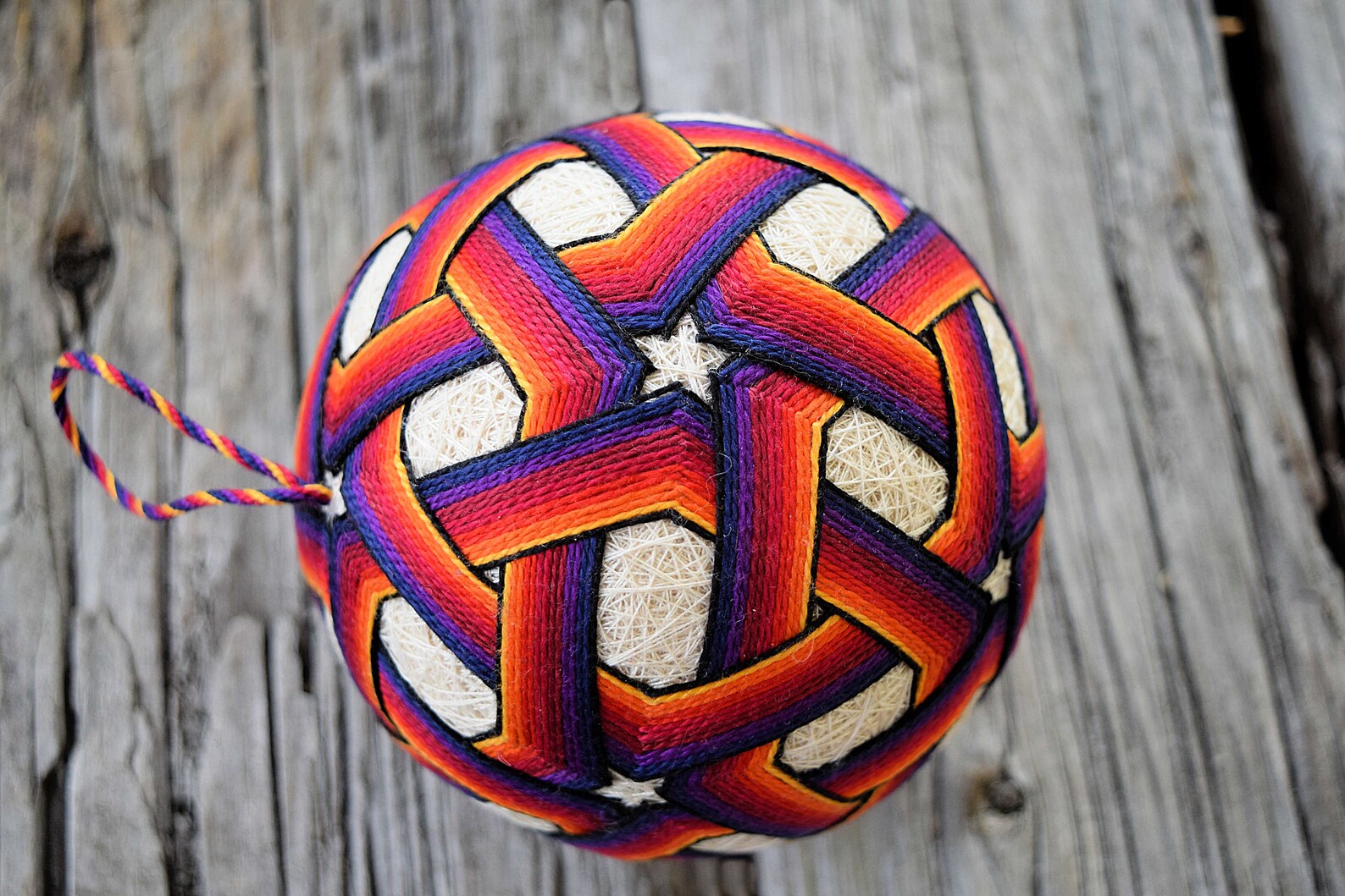 Dark Rainbow Star Temari Ball Traditional Japanese Folk Craft - Etsy