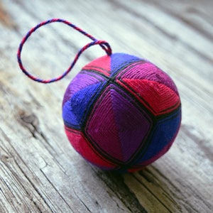 Japanese Kousa Temari Traditional Embroidered Thread Ball, Jewel Tones ...