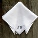 Monogrammed White Linen Pocket Square Personalized - Etsy