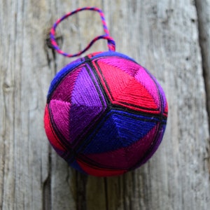 Japanese Kousa Temari Traditional Embroidered Thread Ball, Jewel Tones ...